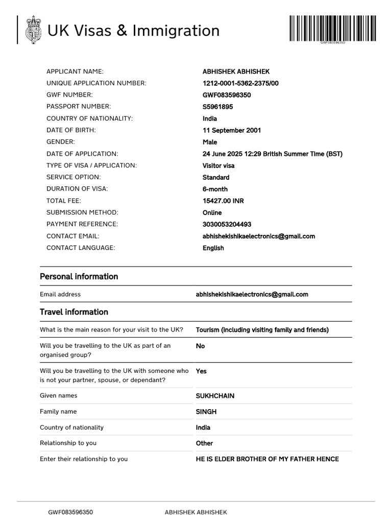 UK Visas & Immigration: Personal Information | PDF | Travel Visa | Passport