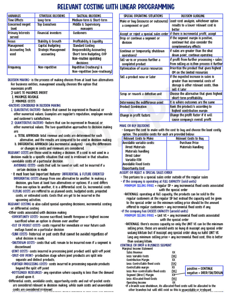 Relevant Costing | PDF