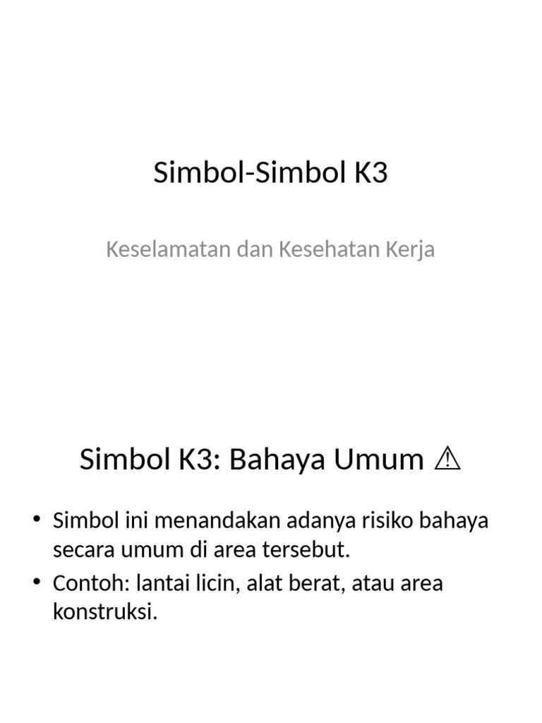 Simbol Keselamatan K3 dan Artinya | PDF