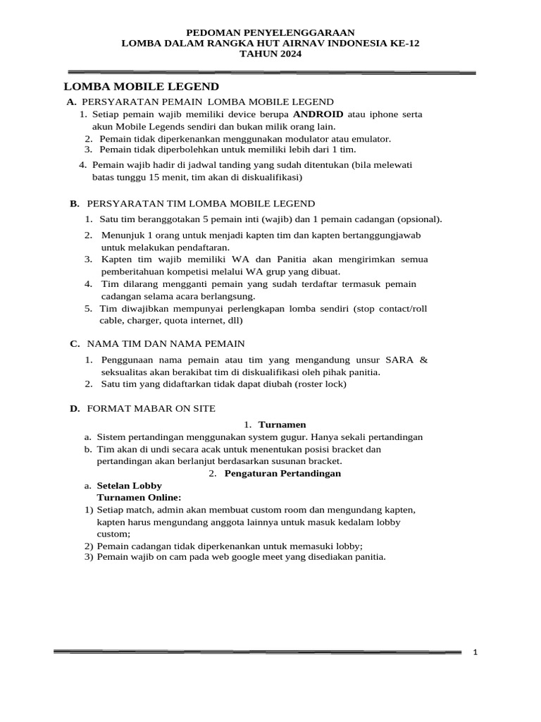 Juknis MLBB HUT AirNav 12 | PDF