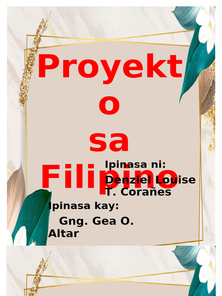 Project in Filipino | PDF
