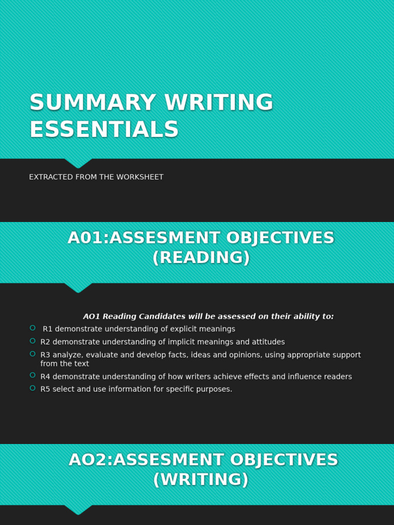 Summary Writing Essentials Guide | PDF | Rock Climbing | Cognition