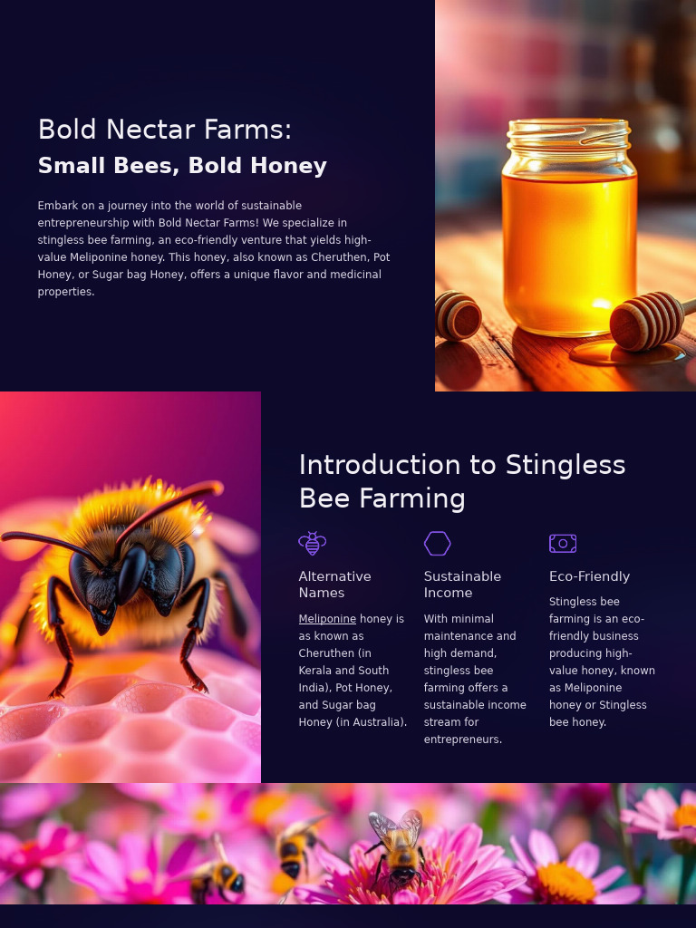 Sustainable Stingless Bee Farming Guide | PDF | Bees | Honey