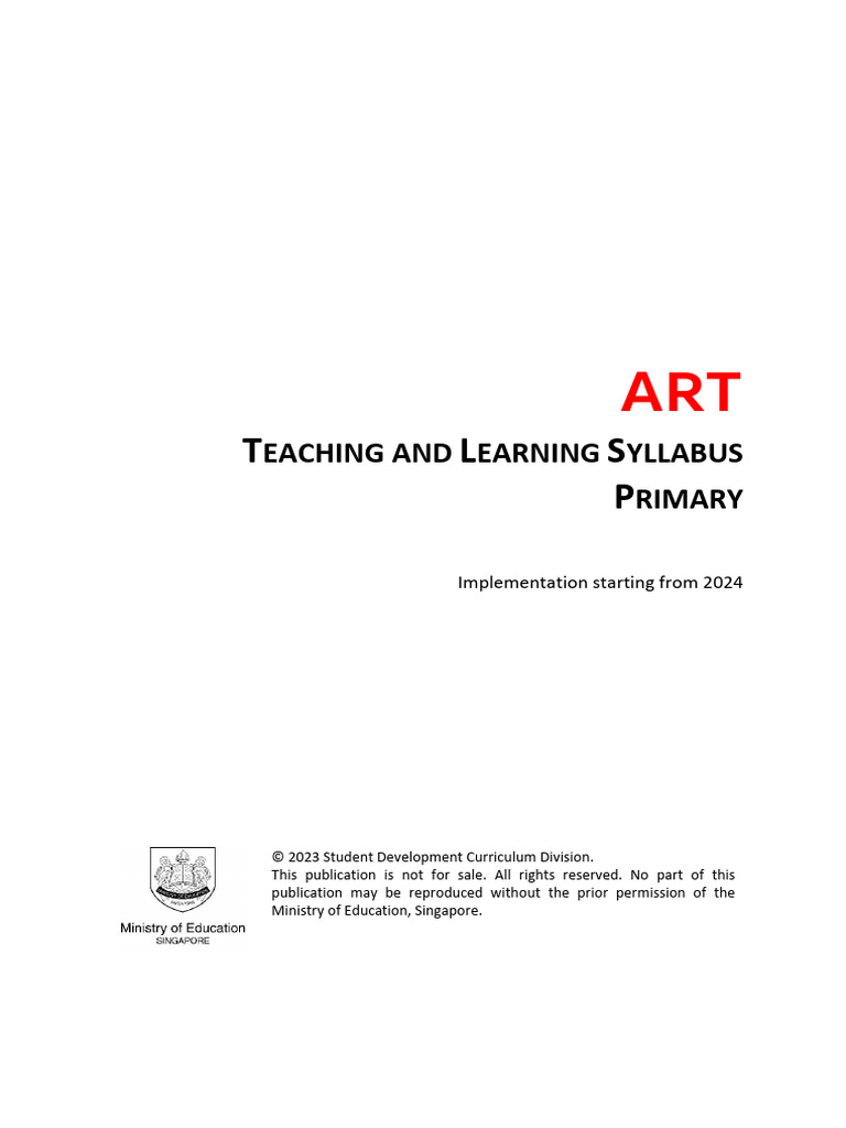 Primary Art Education Syllabus 2024 | PDF | Curriculum | Learning