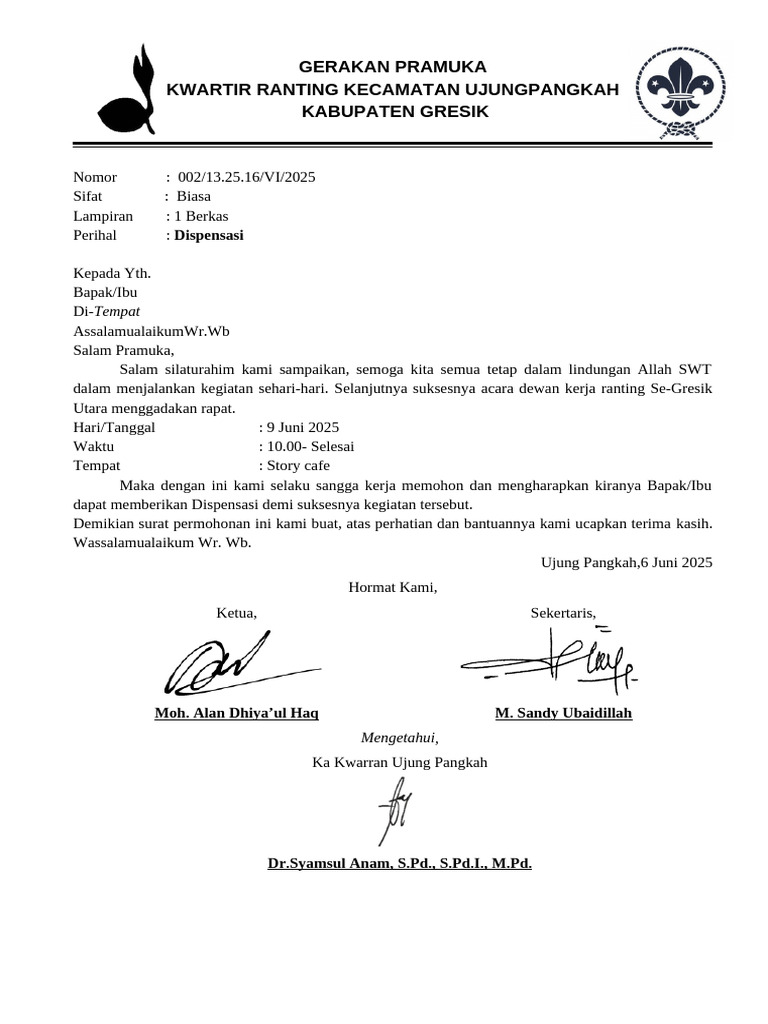 Dispensasi Smansi | PDF