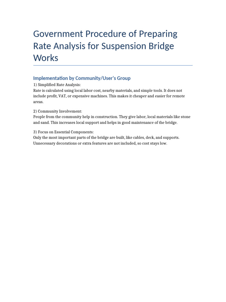 Simple Community Suspension Bridge | PDF