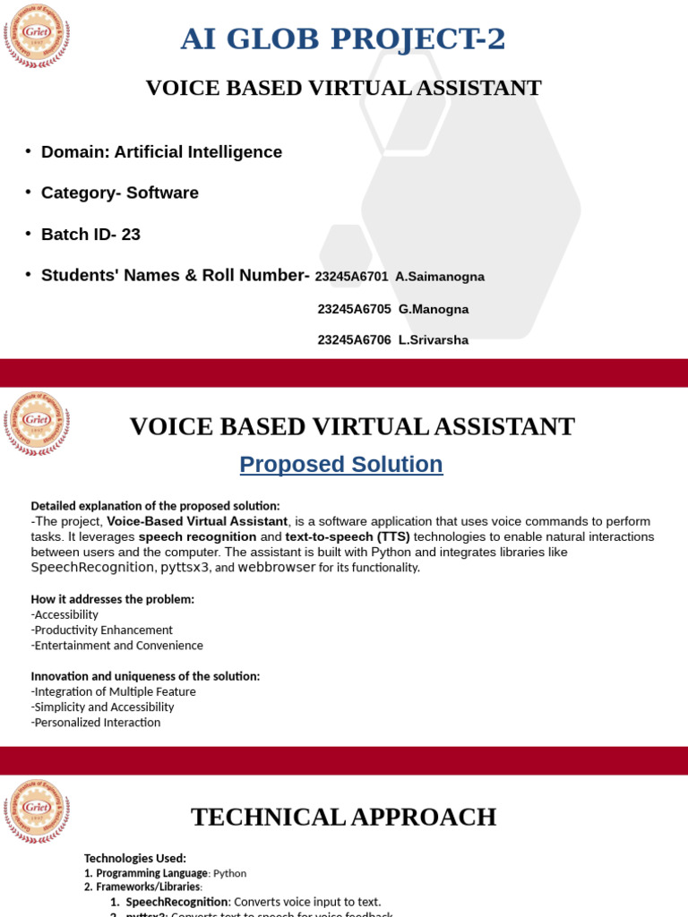 Voice-Based Virtual Assistant Project | PDF | Speech Recognition ...