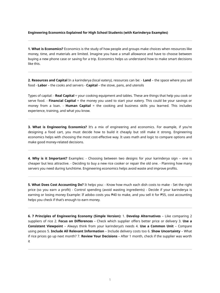 Engineering Econ Hs Version | PDF | Economics | Opportunity Cost