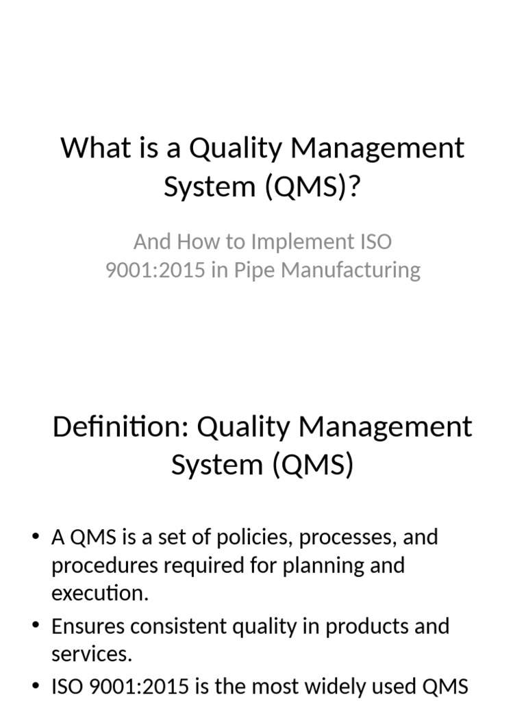 Implementing ISO 9001:2015 in Pipe Manufacturing | PDF