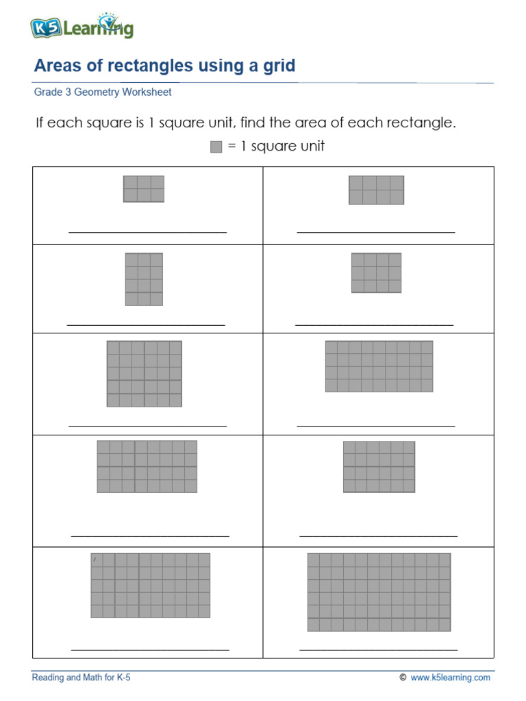Grade 3 Geometry Area Rectangle Grid | PDF