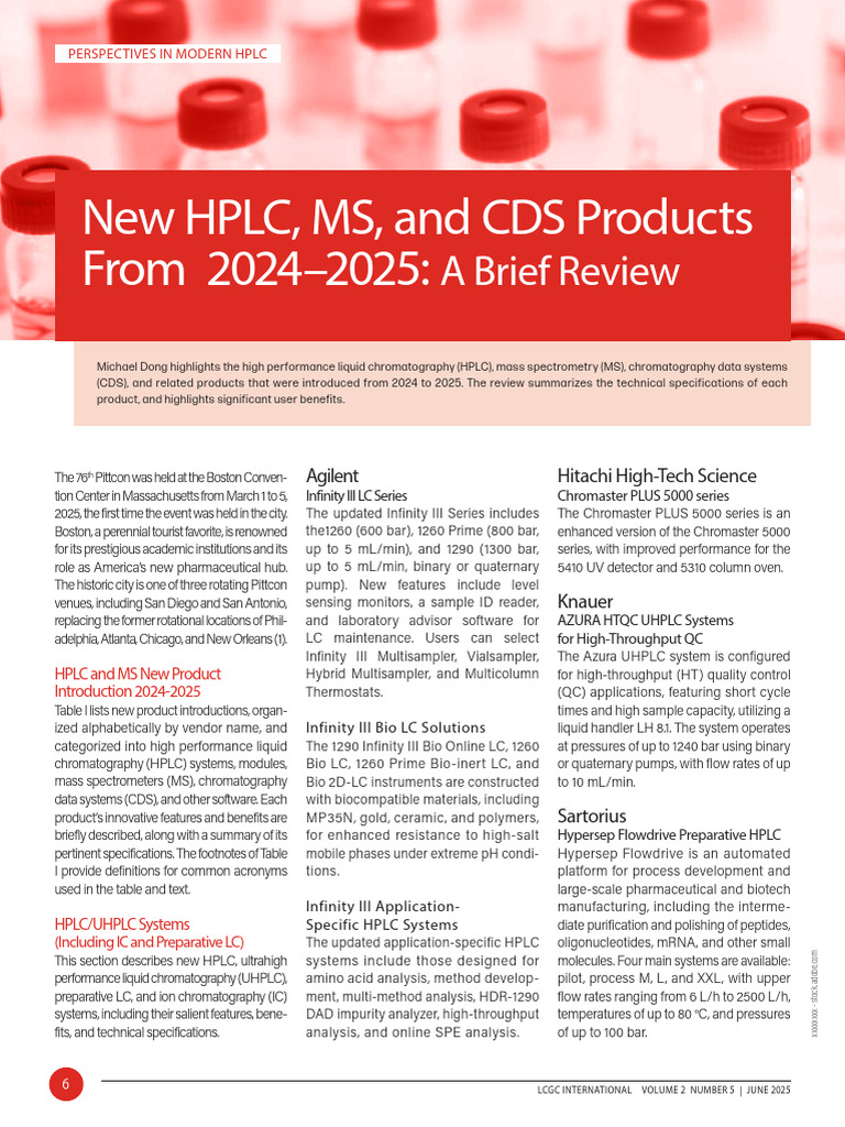 New HPLC, MS, and CDS Products | PDF | High Performance Liquid ...