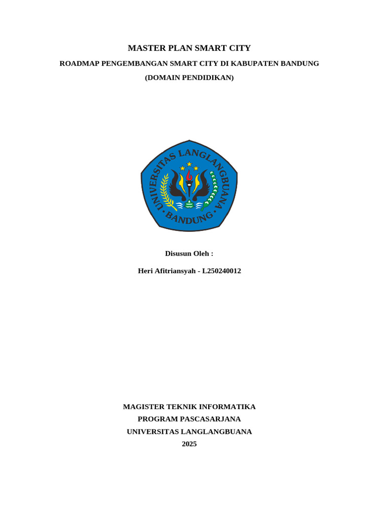 Roadmap Smart City Pendidikan Bandung | PDF