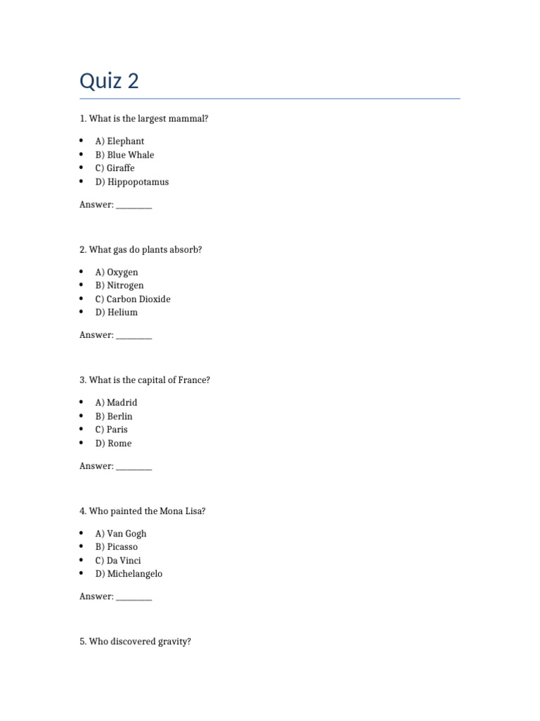 Quiz 2 | PDF