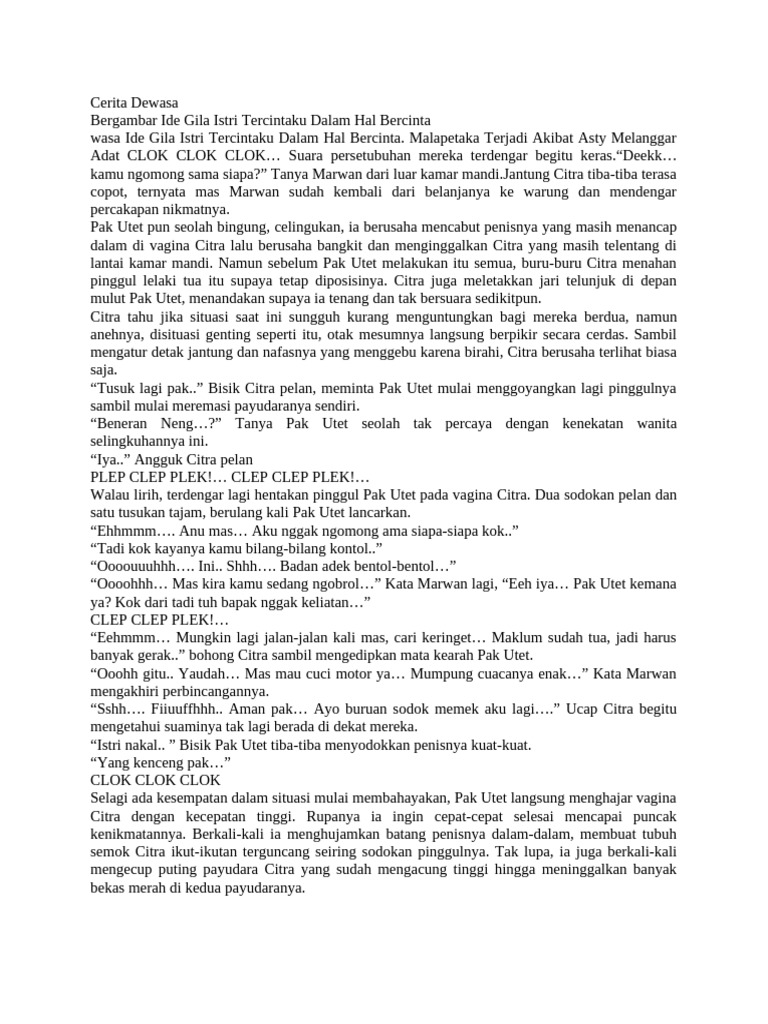 Cerita Nakal Istri dan Selingkuhan | PDF