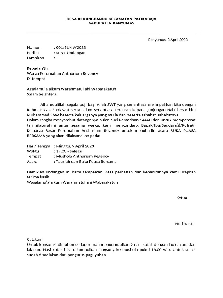 Undangan Bukber | PDF