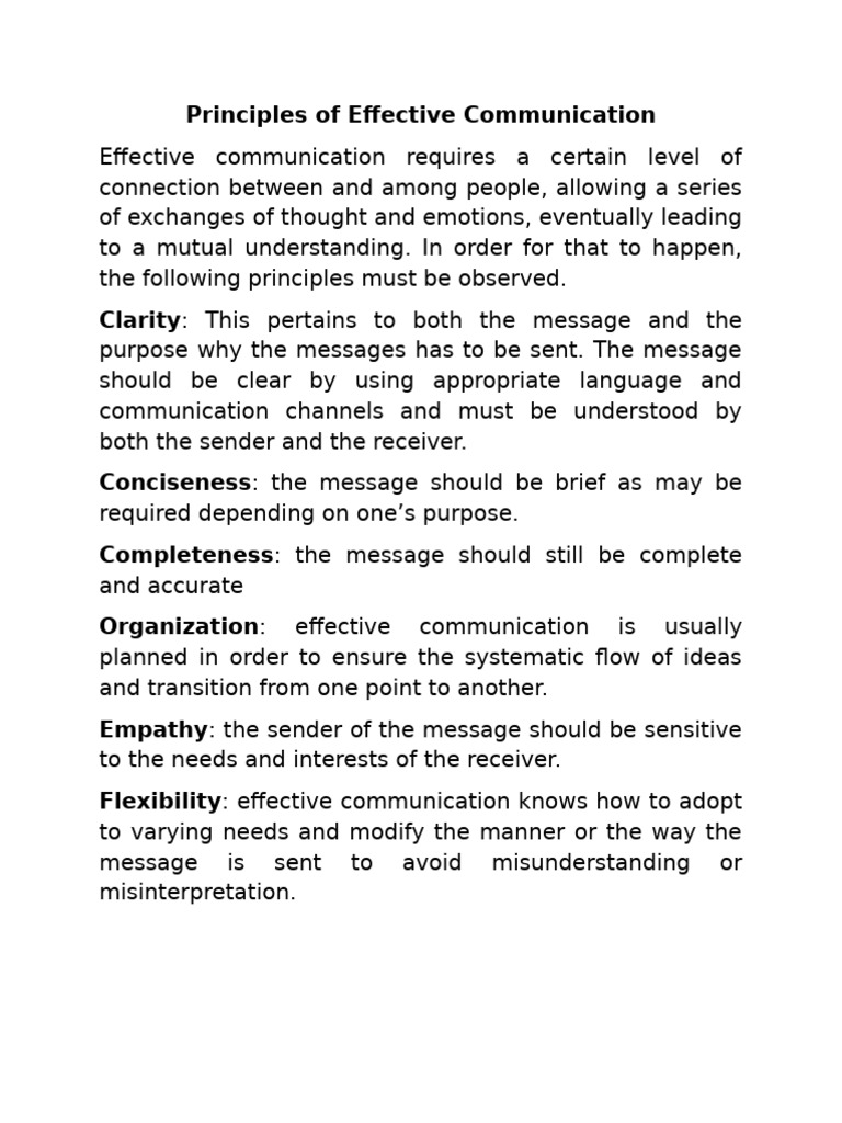 Principles of Effective Communication | PDF