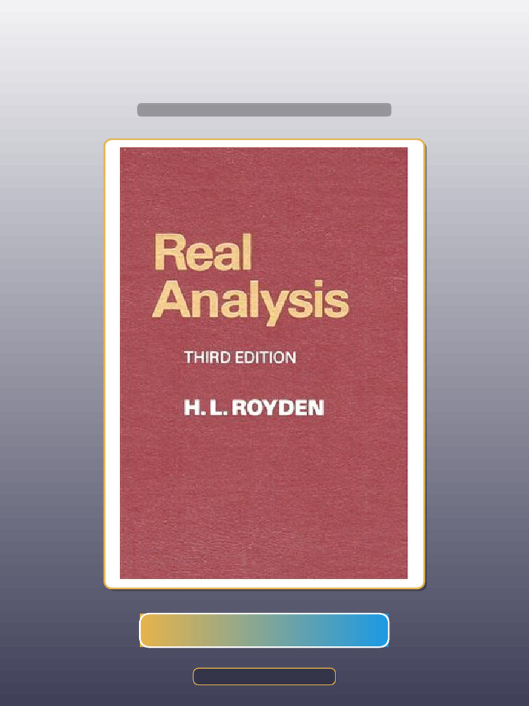 Real Analysis 3rd Edition Halsey Royden Official Test Bank | PDF ...