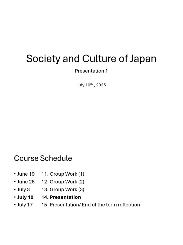 Japan Society and Culture Presentation Guide | PDF | Liberal Arts ...