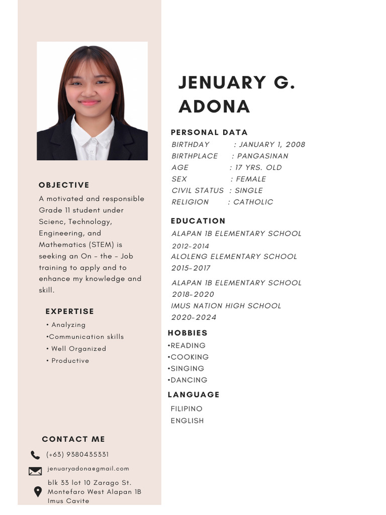 White Simple Student CV Resume | PDF