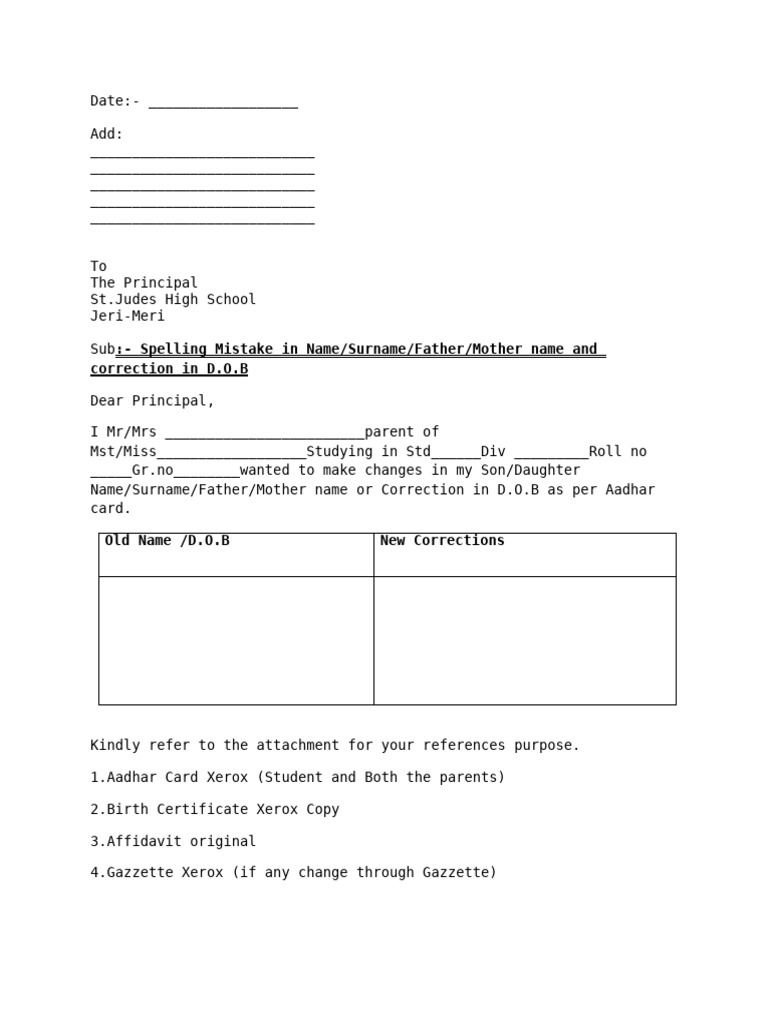 Caste and Name Correction Application | PDF