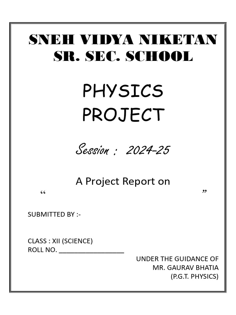 Class XII Physics Project Report | PDF