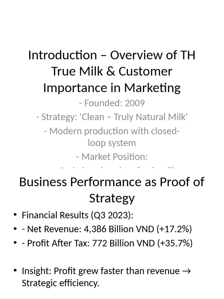 TH True Milk Marketing Strategy 2023 | PDF