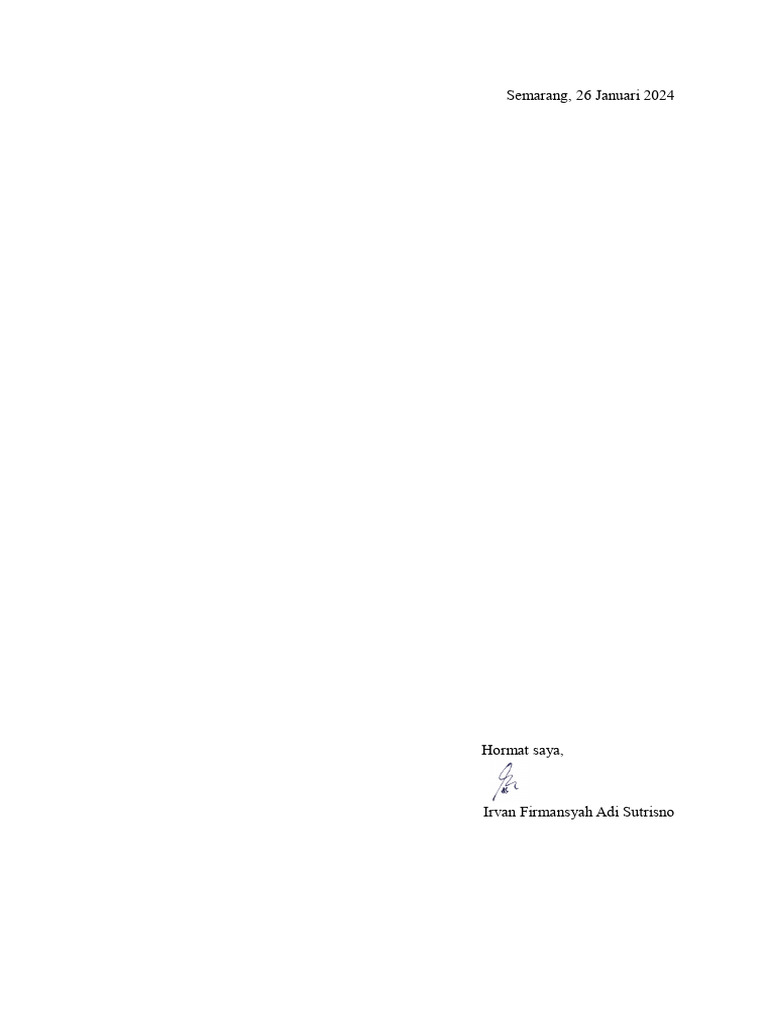 Surat Lamaran Irvan PT. Sidomuncul | PDF