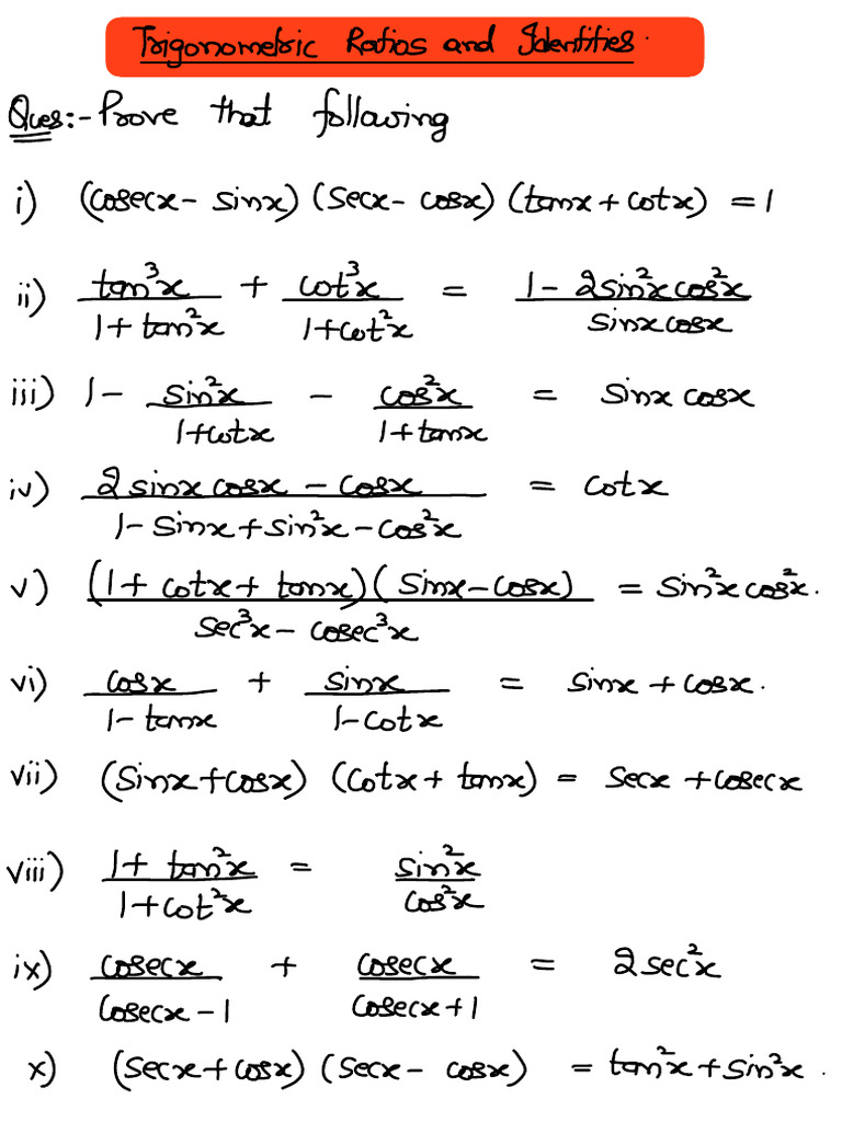 Trigonometry Assignment FS | PDF