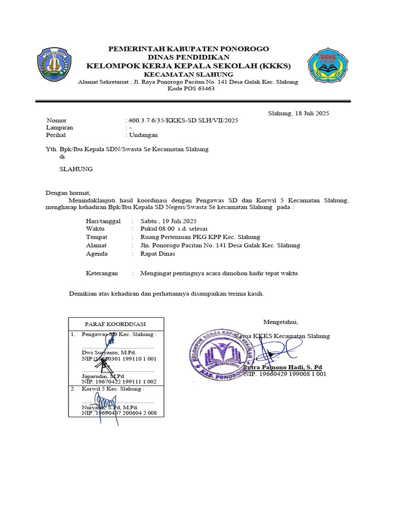 Undangan k3s 19 Juli 2025 | PDF