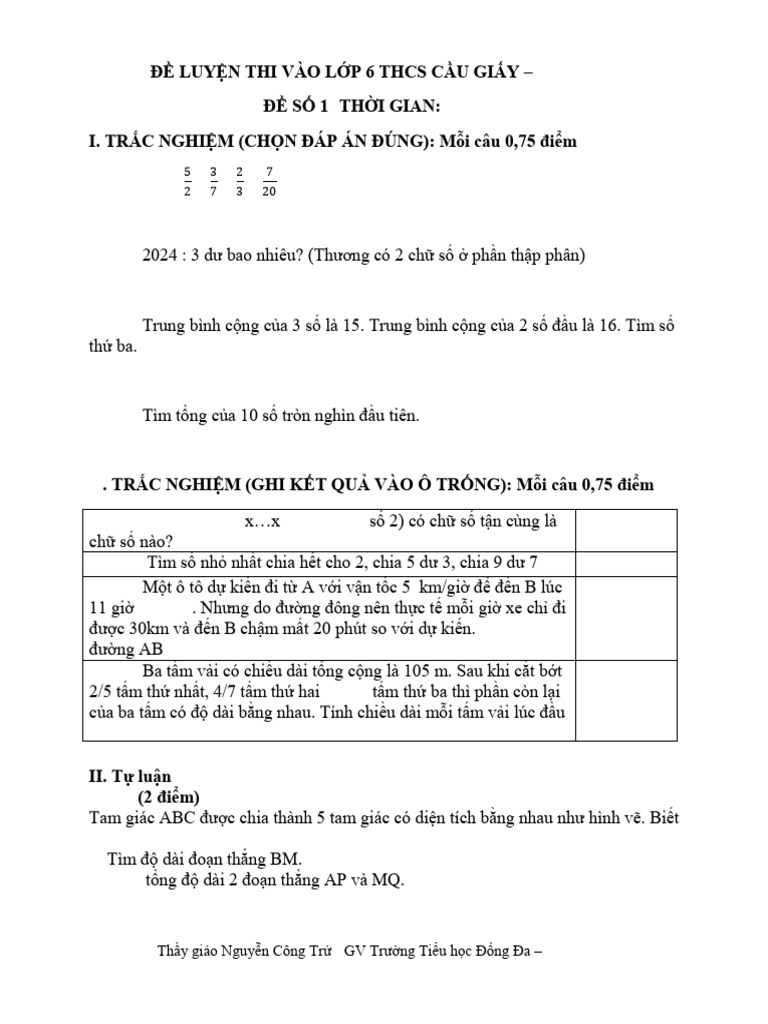 Luyen Thi CG.1 | PDF