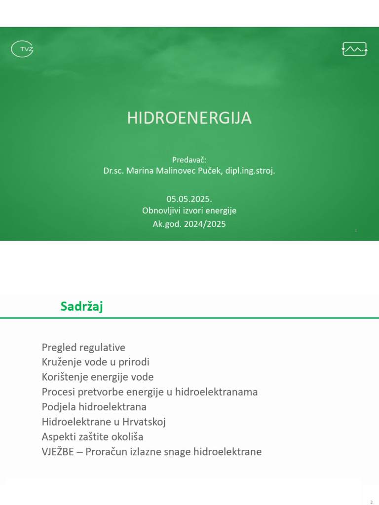 2025 OIE - 8 Hidroenergija | PDF