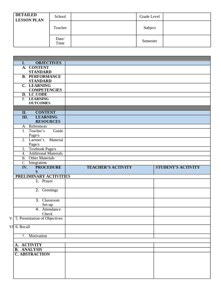 4as Detailed Lesson Plan Template | PDF
