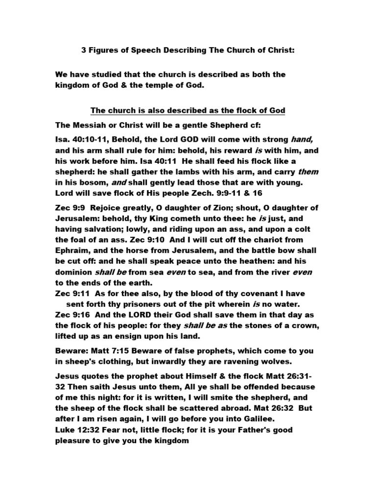 3 Figures of Speech Describing The Church of Christ | PDF | Religious ...