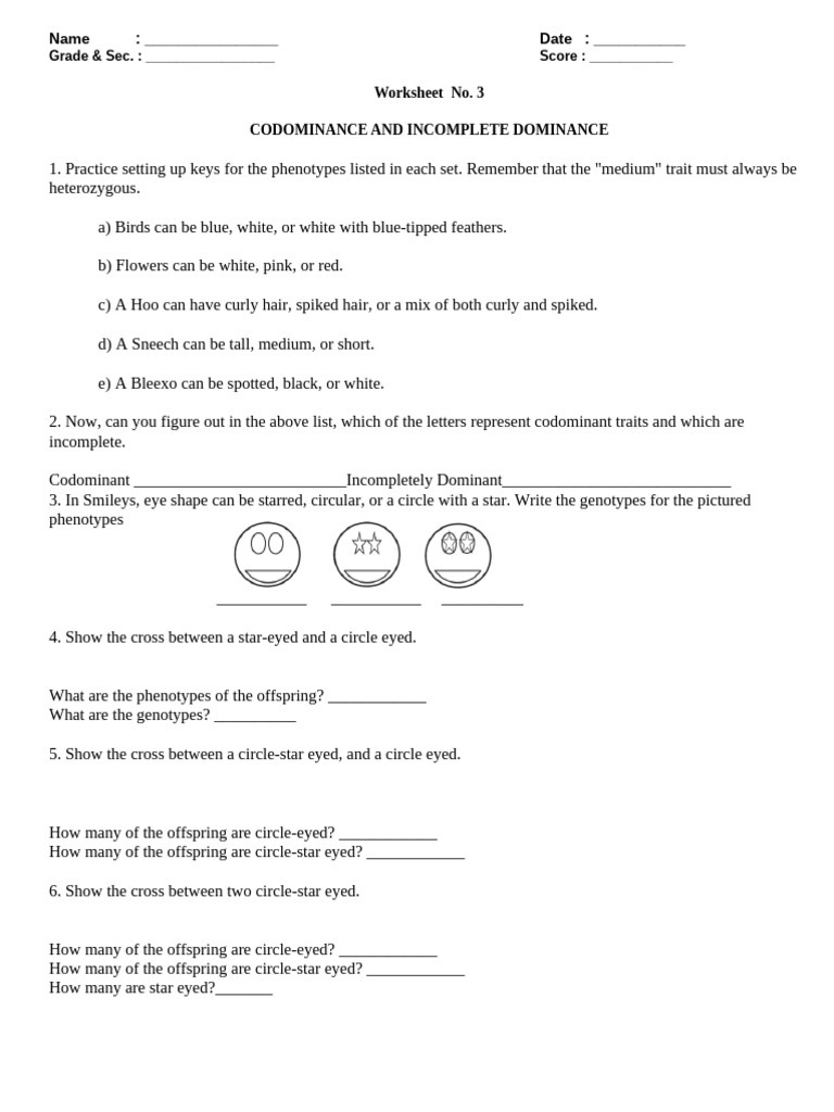 Codominance and Incomplete Dominance | PDF