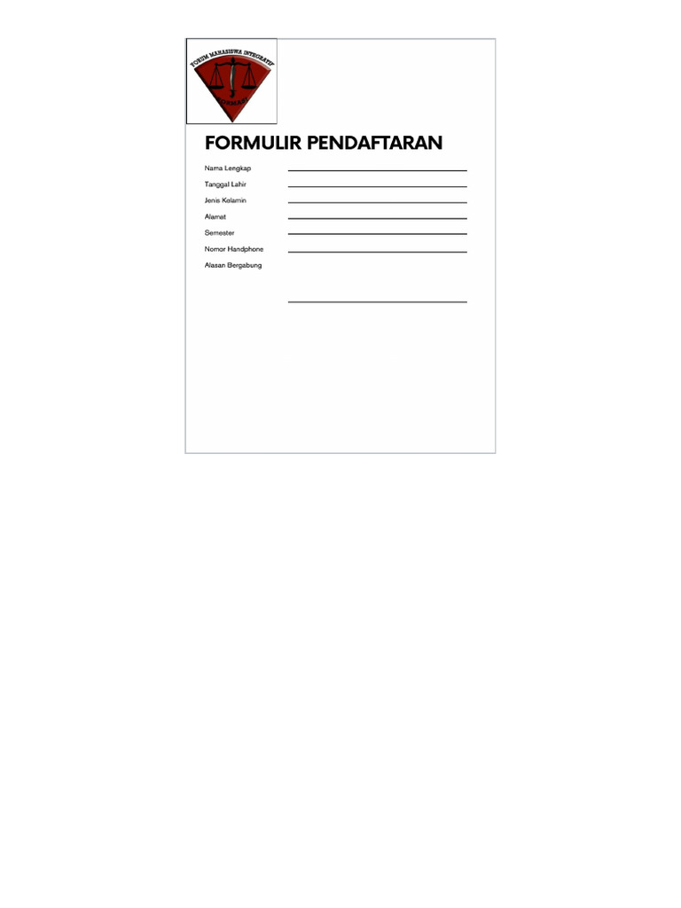 Formulir Formasi. | PDF