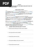 Past Simple Tense Paragraph Exercise | PDF