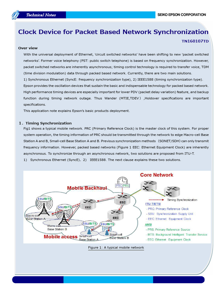 Clock Device For Packet Based Network Synchronization | PDF | Computer Network | Computing