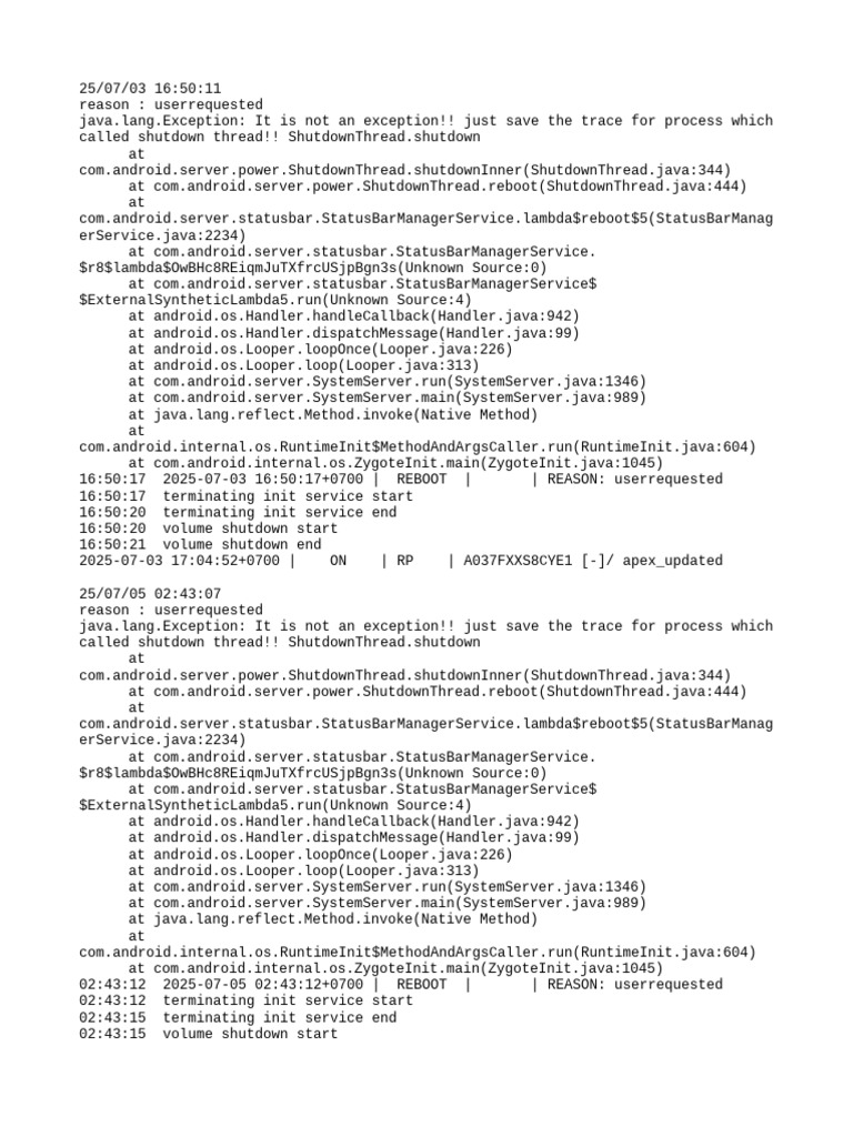 Android Shutdown Thread Log Analysis | PDF | Embedded Linux ...