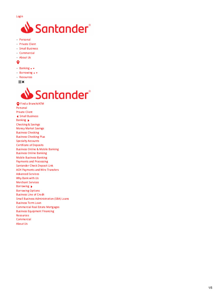 Small Business Banking - Checking and Savings - Santander | PDF