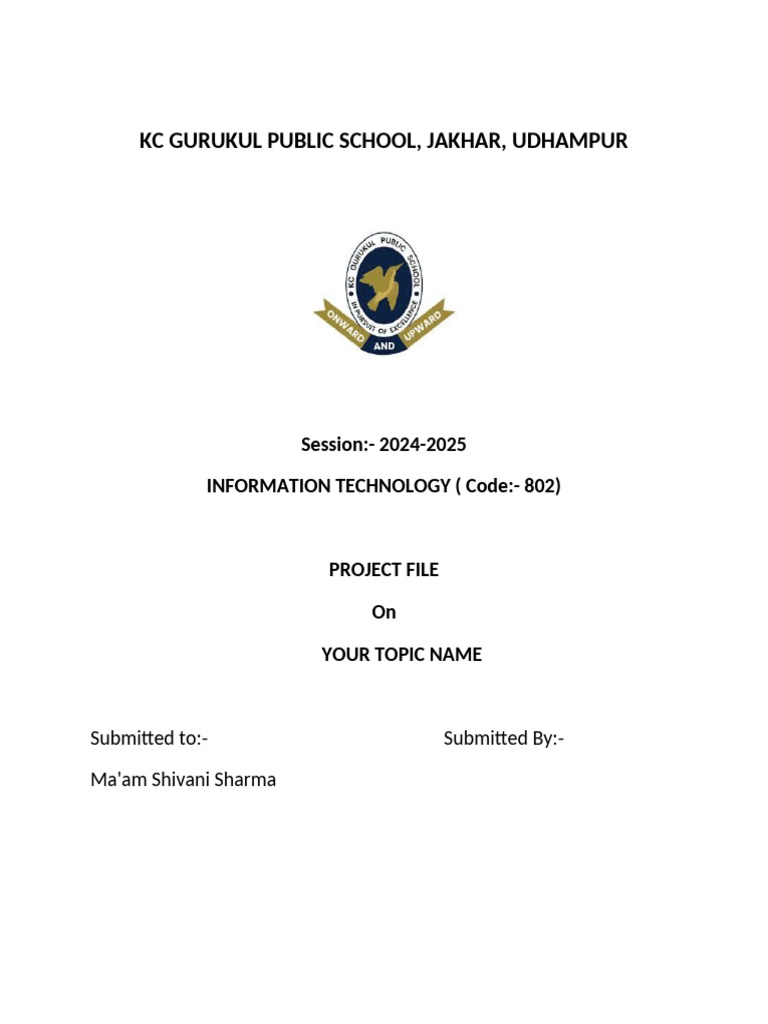 IT Project File for KC Gurukul School | PDF