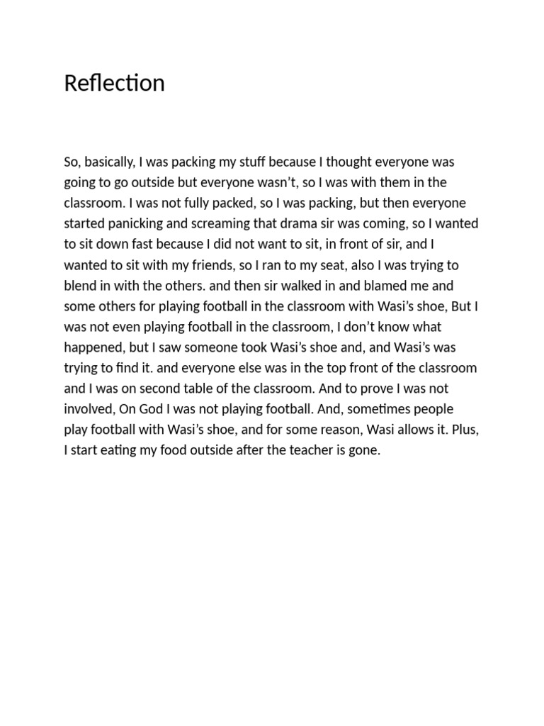 Classroom Incident Reflection | PDF