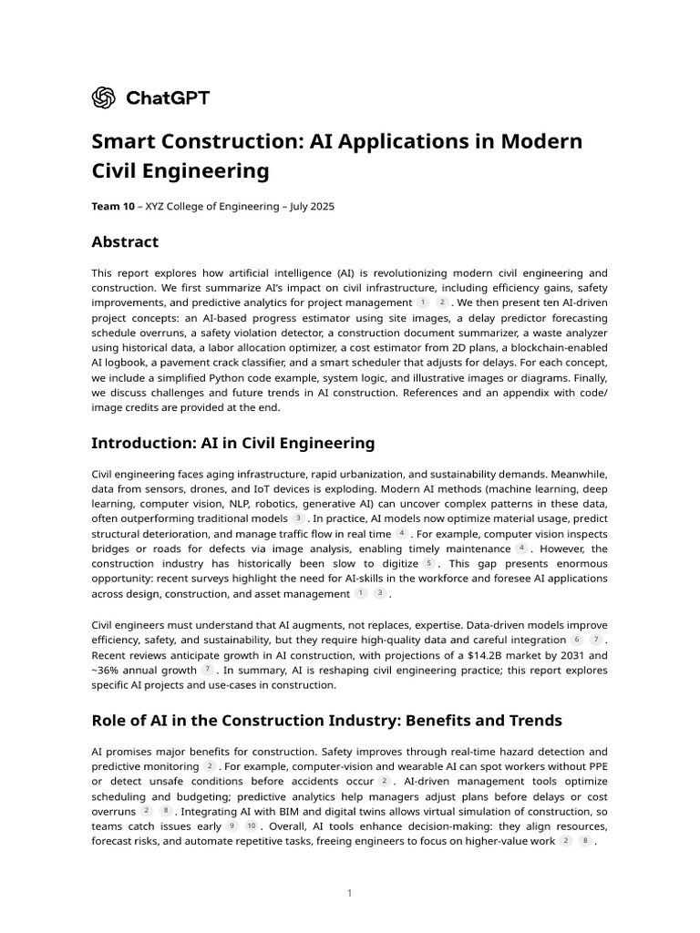 AI Innovations in Civil Engineering | PDF | Artificial Intelligence ...