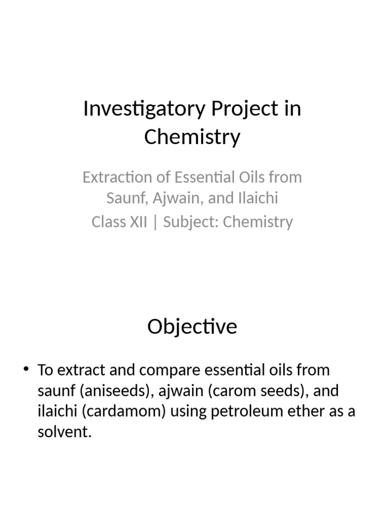 Essential Oil Extraction from Spices | PDF