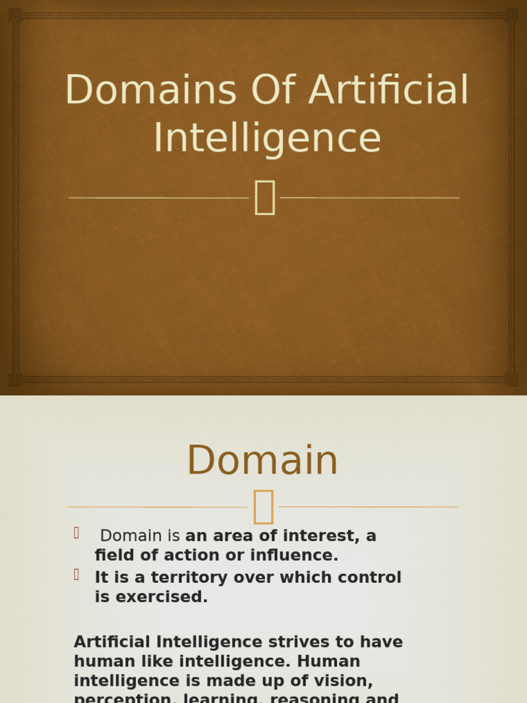 Domains of AI for Class 9 Students | PDF | Artificial Intelligence ...