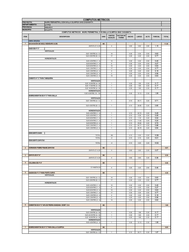 Computos Metricos 1 | PDF