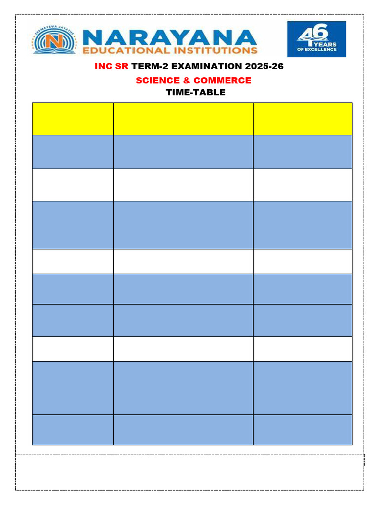 Revised SR Term-2 Timetable & Syllabus 2025-26 | PDF | Integral | Chemical Reactions