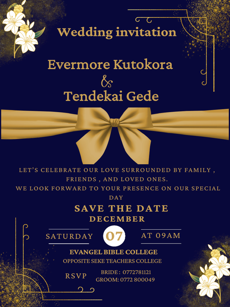 Ever and Tendekai Wedding | PDF