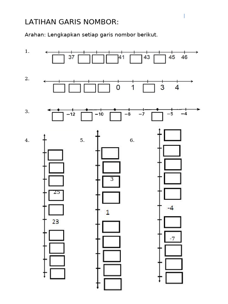 Integer - Latihan Garis Nombor | PDF