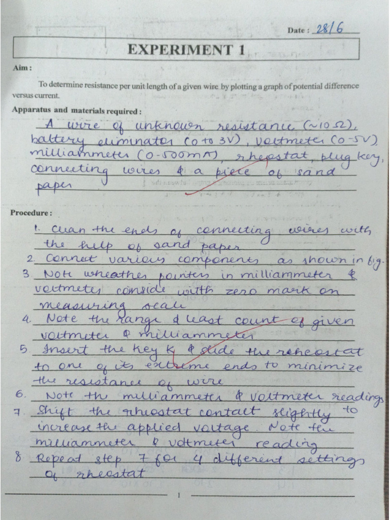 Class 12 Physics Practical | PDF