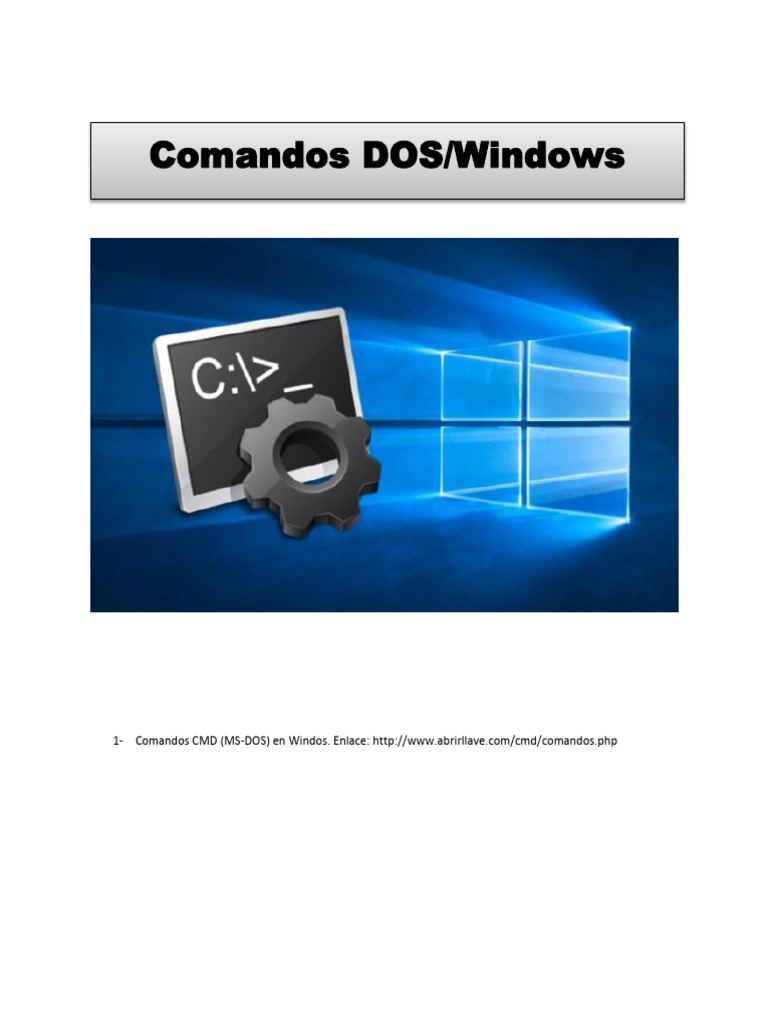 Unidad 3. Recurso 2. Comandos de DOS-Windows | PDF | Archivo de ...